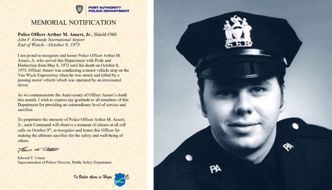 In Remembrance: PAPD Police Officer Arthur Ansert - Port Authority ...