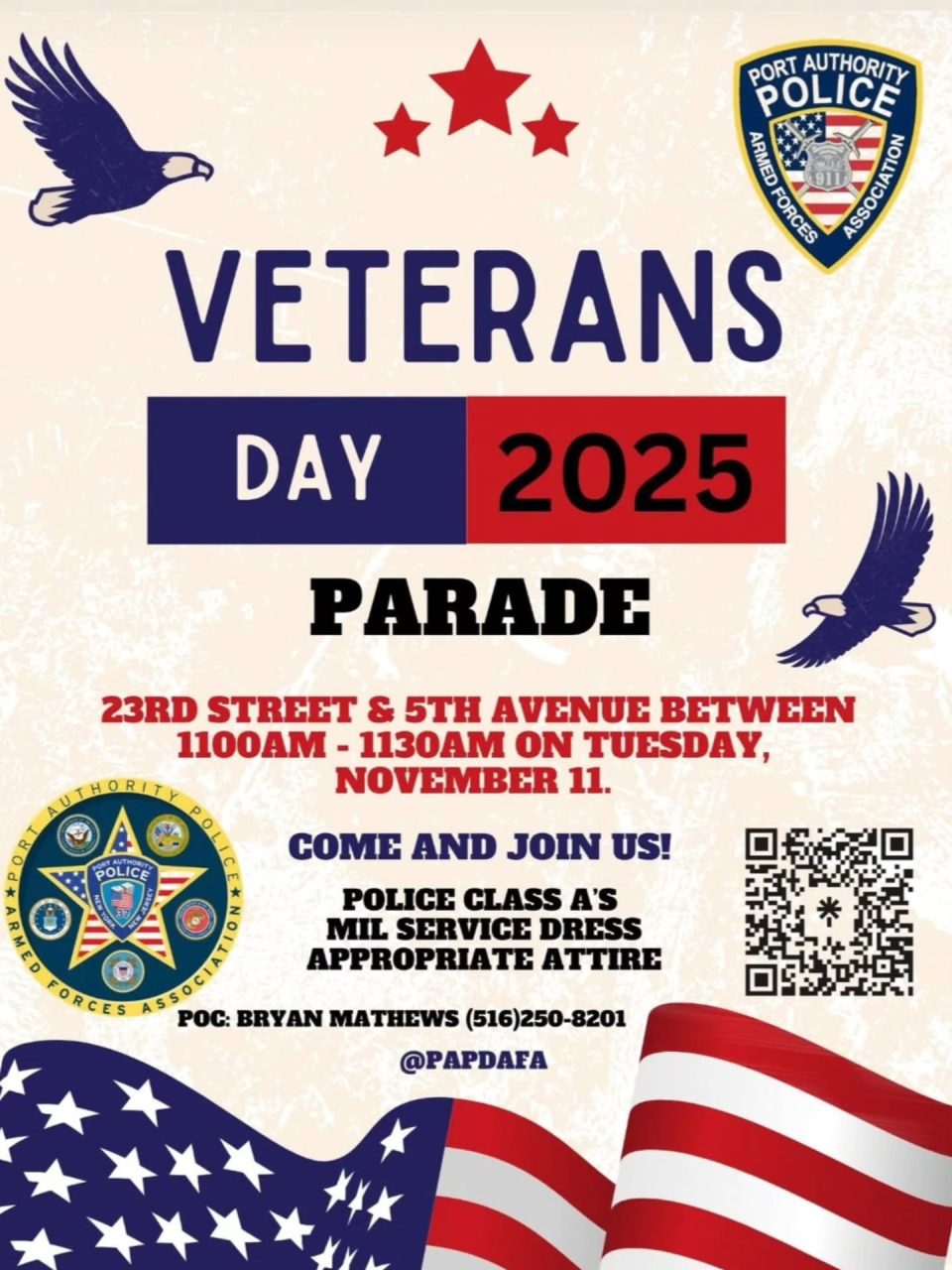 Join Us at the NYC Veterans Day Parade - Port Authority Police Benevolent Association Inc.